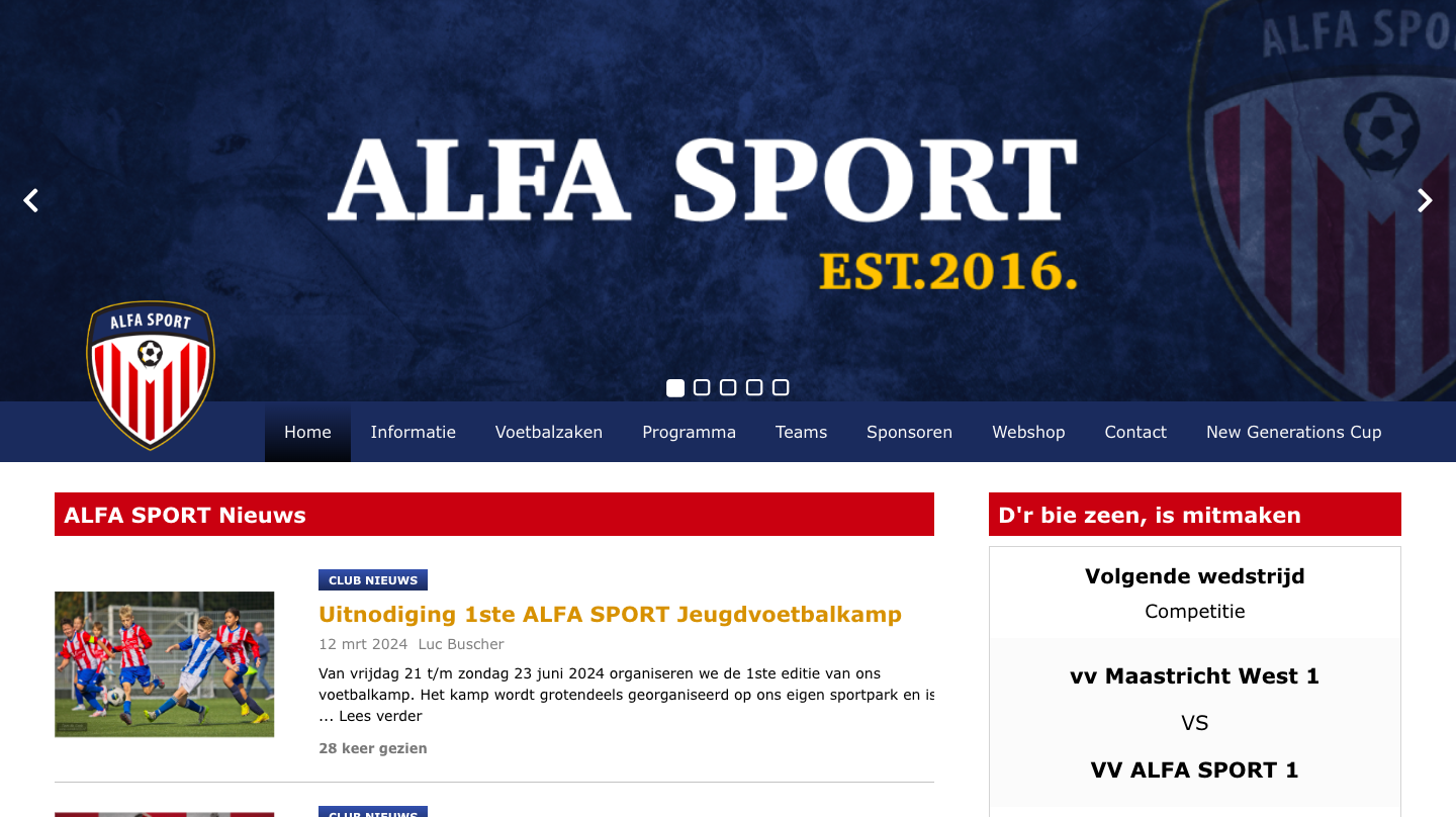 Nieuwe website live! | VV Alfa Sport