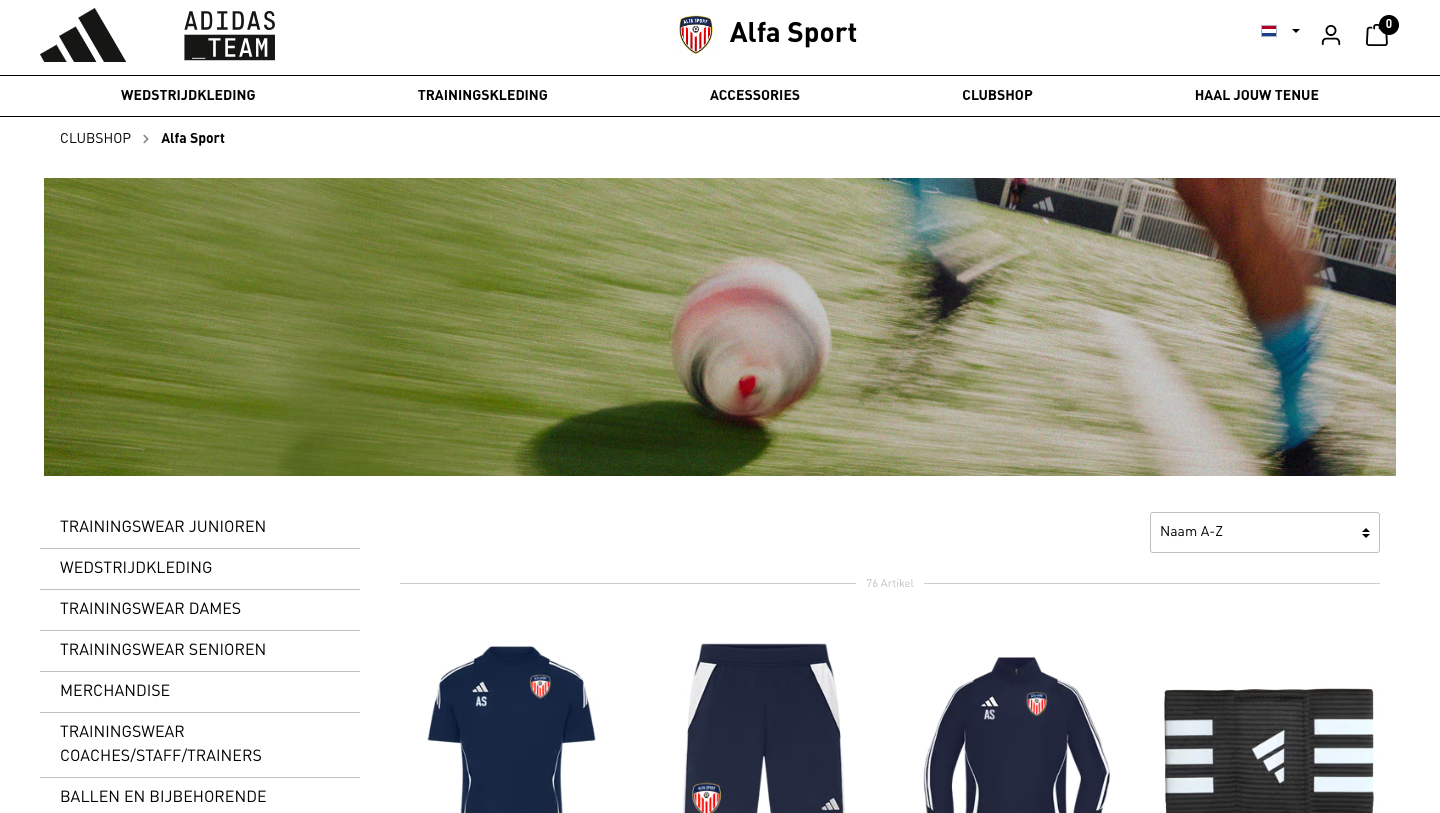 De ALFA SPORT x adidas TEAM webshop is live! | VV Alfa Sport